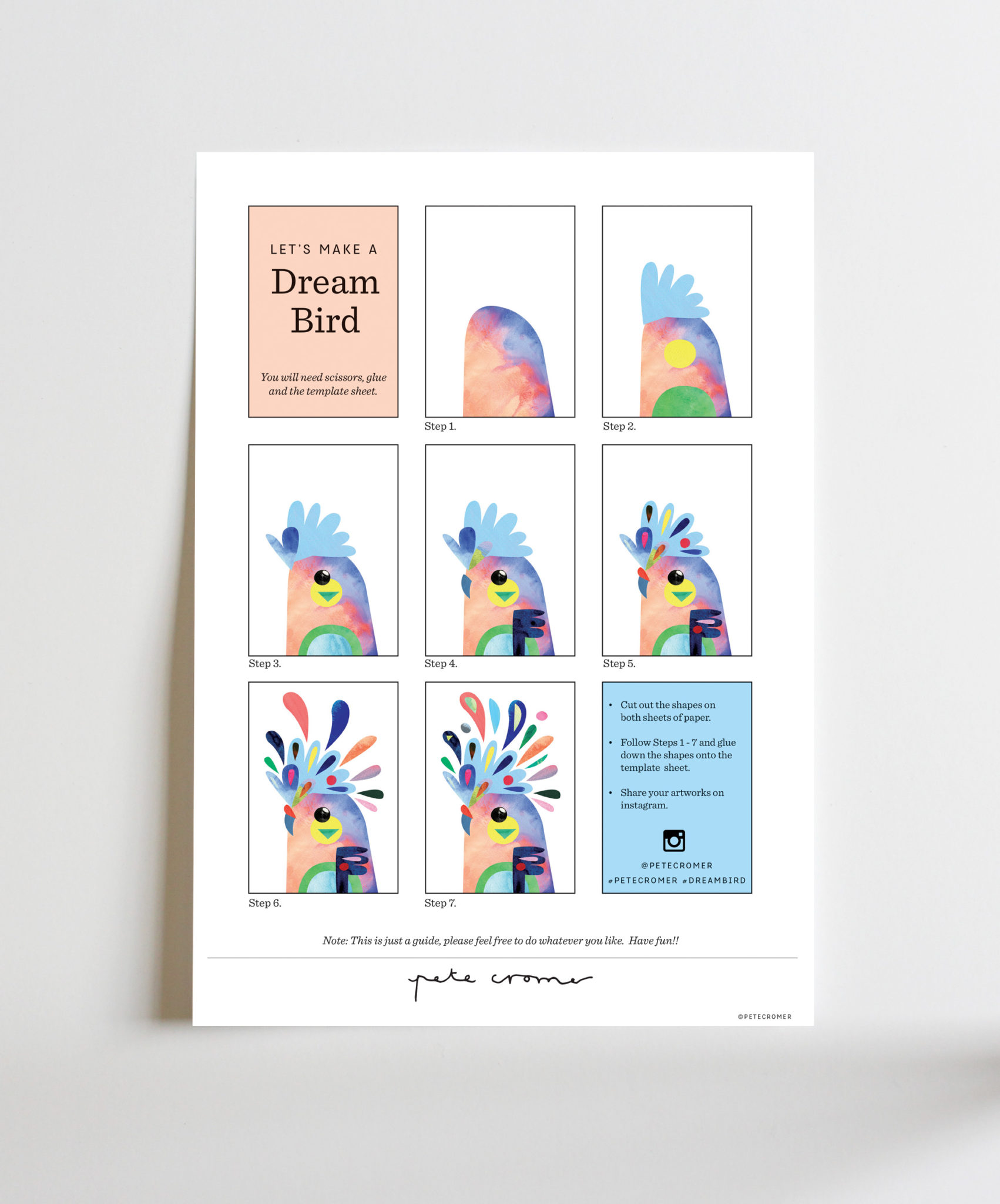 Dream Bird - Cut & Paste Printable - Pete Cromer