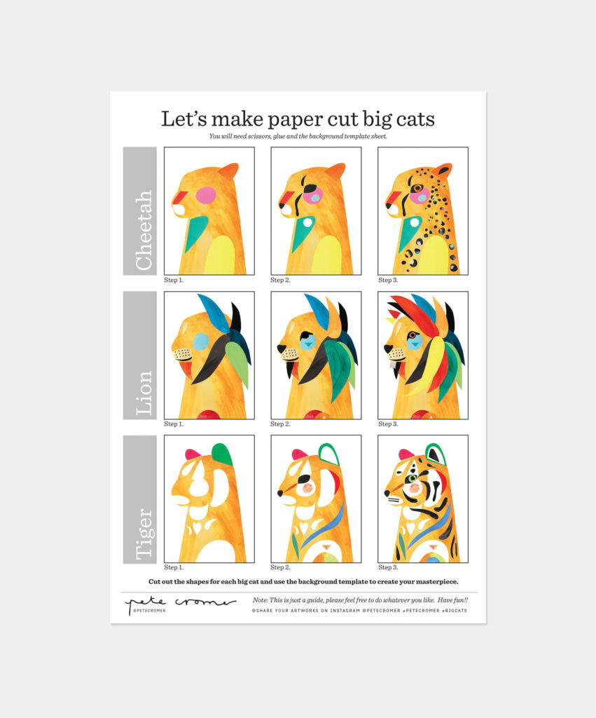 Big Cats - Cut & Paste Printable - Pete Cromer